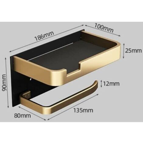 Wall-mounted toilet paper holder with phone holder, modern viscose ...