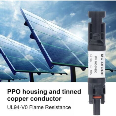Pack of 2 Solar PV Connectors 1000V with Integrated Anti-Reverse Diode ...