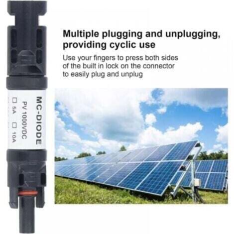 Pack of 2 Solar PV Connectors 1000V with Integrated Anti-Reverse Diode ...
