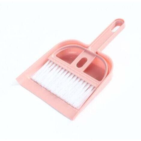 (Pink) Small broom and dustpan for the home. Mini dustpans with brush set.