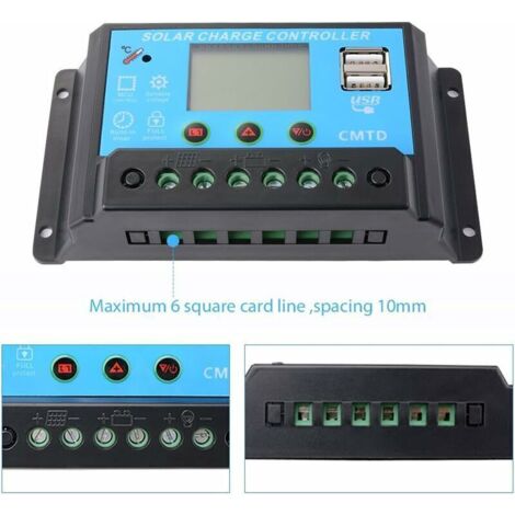 20A Charge Controller Regulator Solar Panel LED Display 12-24V, Battery ...
