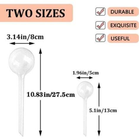 Set of 4 Small Globes - Transparent Plastic Automatic Watering Ball ...