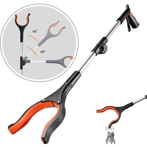Pickup Tool, Aluminum Gripper, 180° Folding Extension Aid Tool, 90 ...