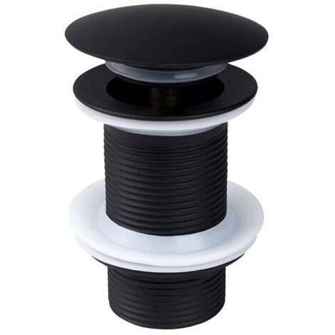 Universal Black Pop-Up Basin Waste, Drain Plug Without Overflow ...