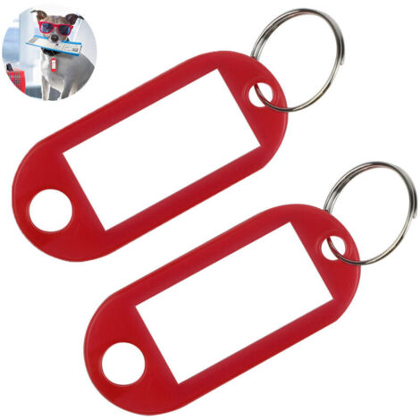 (Red), 2 Writable Keyrings, Colored Keyrings, Handwritten Label Holders ...