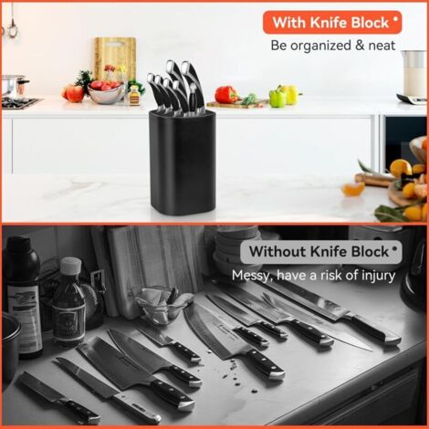 pc Knife Holder without Knives, Empty Kitchen Knife Blocks, Universal ...