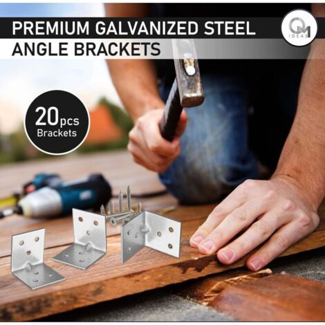 20 x Assembly Brackets (32 x 32 x 38 x 1.5) Right Angle Fixing Brackets ...