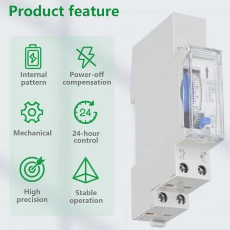 180A Time Switch 24-Hour Mechanical Timer 15-Minute Minimum Timer DIN ...