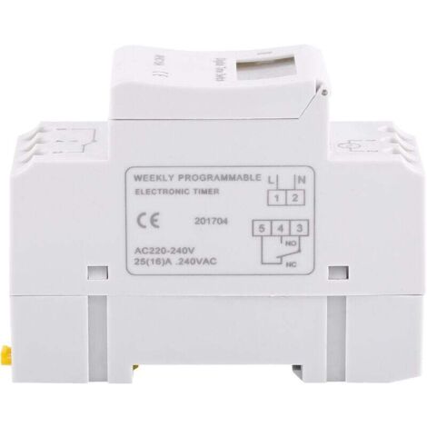 LCD Digital Timer, AC 220V Rail Mounted Timer, 16 Switching Groups, LCD ...