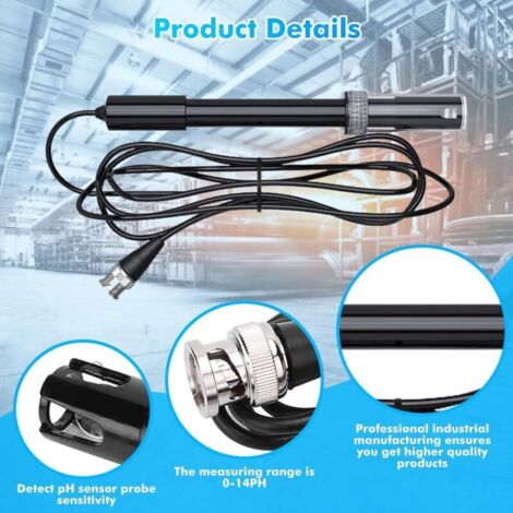 Pool pH Probe, 0-14 pH Electrode, pH Probe Tool for pH Measurement ...