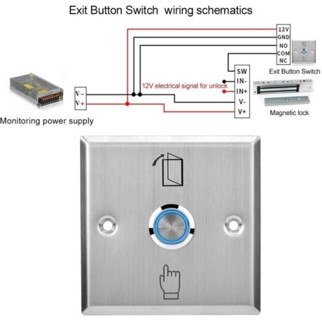 Stainless steel door push button, access control system release button ...