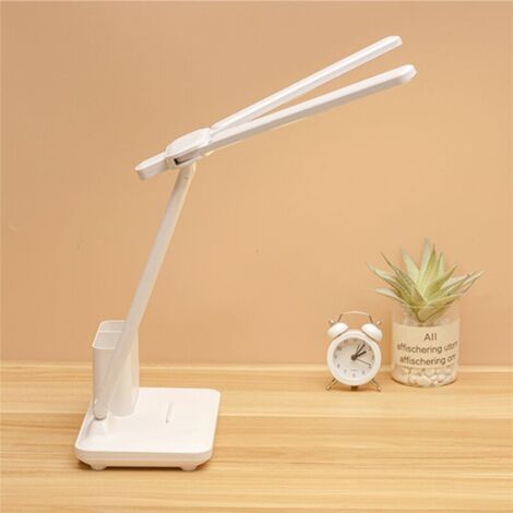 Dual LED desk lamp with USB charger, dimmable and color control. Desk ...