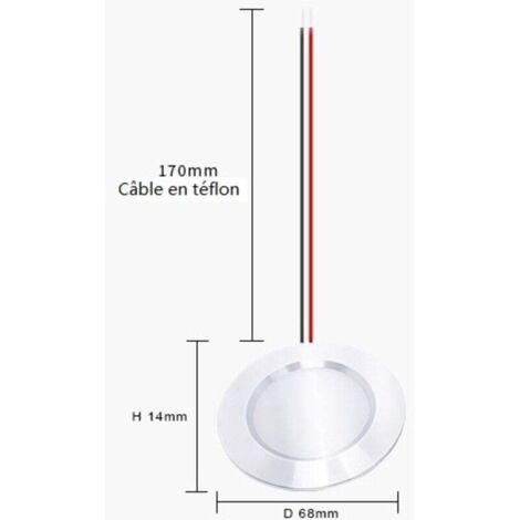 Mini Recessed LED Spotlight, 55mm cutout, 68mm diameter, Compact, 3W ...