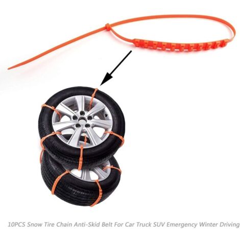 40-Piece Universal Adjustable Snow Chains for Cars, Easy to Carry and ...