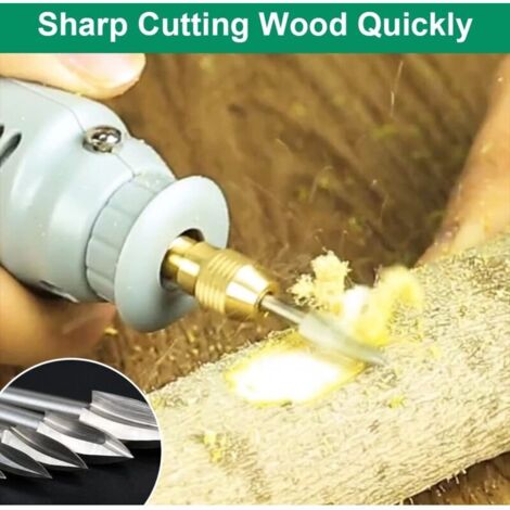 Wood Carving Bit Set, 5 Pieces Wood Carving Bits with 1/8" Shank for ...