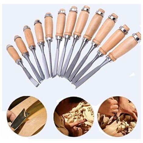 Professional Wood Chisel Set – 12 Sharp Woodworking Tools with Carrying ...