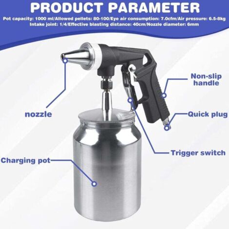 Sandblasting gun with spray can, made of aluminum alloy, sandblasting ...