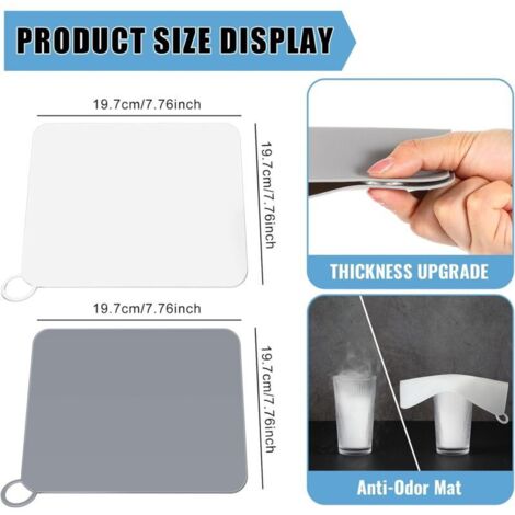 4 Pieces Anti-Odor Silicone Drain Plugs, 20×20cm Shower Drain Plug ...