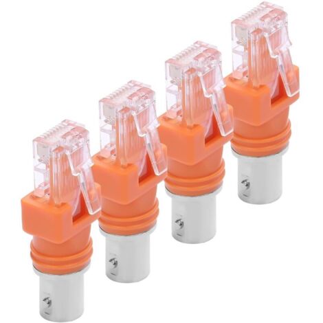Pack of 4 BNC to RJ45 female to RJ45 male converter adapters, coaxial ...