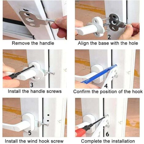 Set of 2 white window restrictors for casement windows, casement window ...