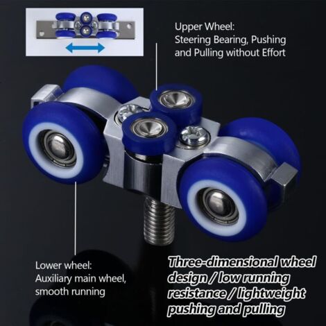2-Piece Sliding Door Roller, Stainless Steel Sliding Door Wheel, 360 ...