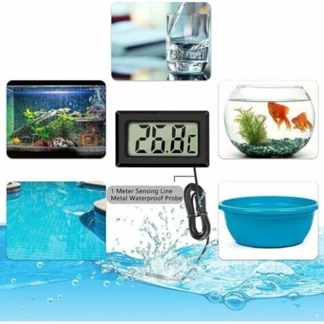 (2X Black 2X White, 46x28x15mm) Mini Digital LCD Thermometer with ...