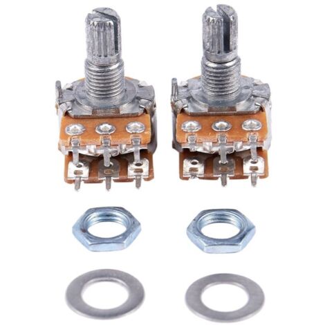 2 Pcs B50K 50K Ohms 6 Terminals Dual Rotary Tapered Linear Potentiometers