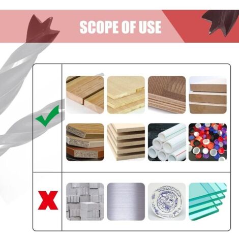 7-Piece Wood Drill Bit Set with Countersink, HSS Steel Conical Wood ...