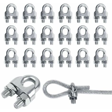 20 pieces M3 stainless steel cable clamps, U-shaped cable clamps for ...