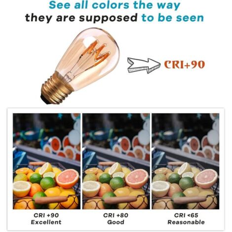 Pack of 15 E27 LED bulbs with spiral filament ST45/S14 3W Vintage Style ...
