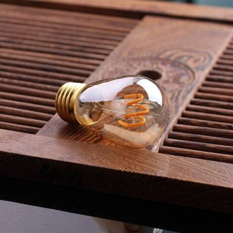 Pack of 15 E27 LED bulbs with spiral filament ST45/S14 3W Vintage Style ...