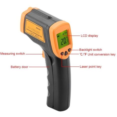 SENSOR AR320 Digital Infrared Thermometer, Non-Contact LCD Screen ...