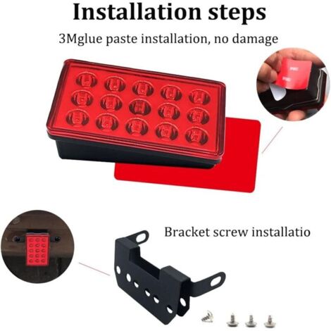 15 LED Car Brake Light F1 Style Universal Shell Pilot Light Car Rear ...