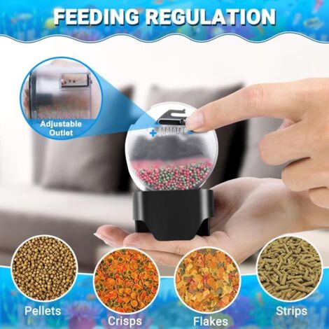 Aquarium Fish Food Dispenser, Multifunctional Adjustable Automatic Food ...