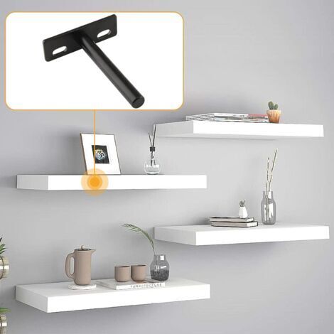 Set of 4 4-inch floating shelf brackets, heavy-duty blind shelf ...