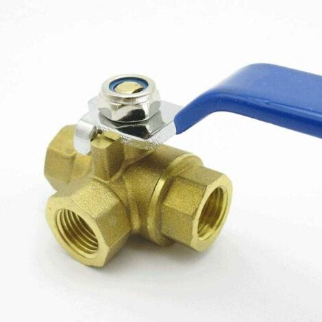 3-Way Valve, 1/2" Brass Ball Valve, Three-Way Brass Adapter Valve with ...