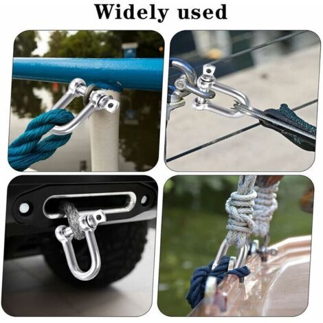 12 Pcs Stainless Steel D Shackles for Mountaineering/Hiking/Anchor ...