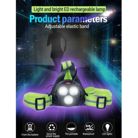 Running Light, Ultra Powerful LED Chest Light, USB Rechargeable Running ...