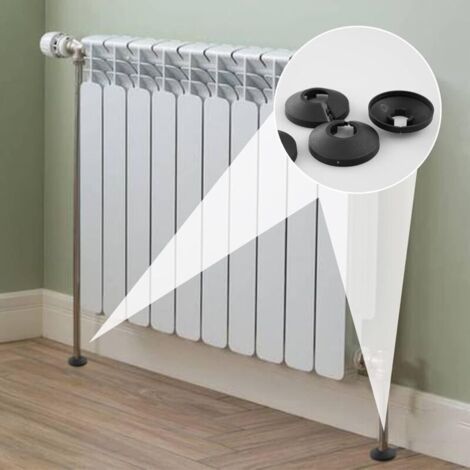 Set of 6 plastic radiator pipe covers - Black - Lightweight plastic ...