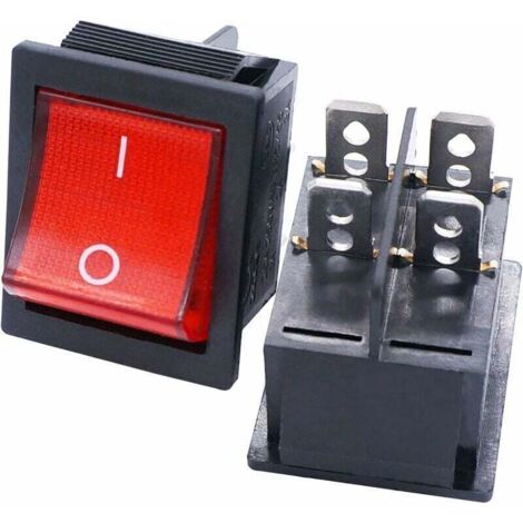 toggle switches with red light on/off (4 feet, red)