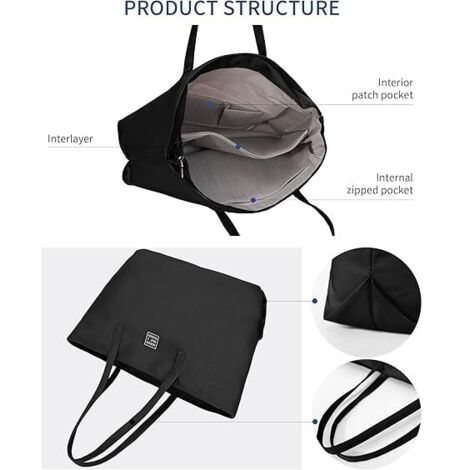 Women's Handbag, 19.3 Inch Large Capacity Water Resistant Tote Bag with ...