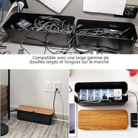 Black Cable Management Box, Large Electrical Cable Storage Box with ...