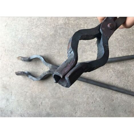 Blacksmith's tongs, round-mouth tongs for anvil knife making, 460 mm ...