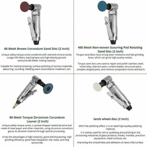 Pneumatic Air Angle Grinder (1/4 BSP 6.2 Bar) for Bodywork, Buffing ...