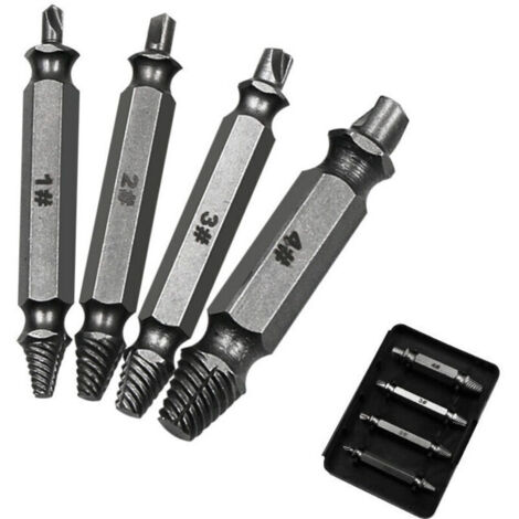 Set of damaged screw extractors, double-ended discs, hand tool set for ...