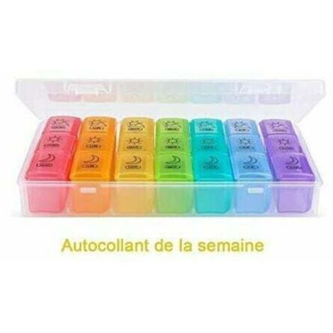 Weekly Pill Organizer, French 7 Days, 21 Compartments, 3 Times ...