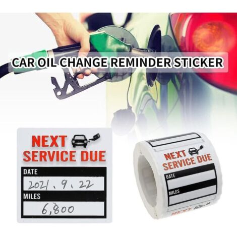 300-piece oil change reminder stickers, black service stickers, roll of ...