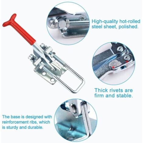2 PCS Metal Toggle Latch, Carpenter's Anti-Slip Lever Closure ...