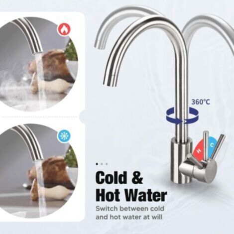Kitchen Faucet, Kitchen Mixer Tap, 360° Swivel Faucet, Kitchen Faucet ...