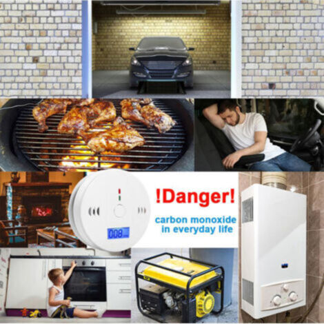 2pcs Carbon Monoxide Alarm Detector, CO Alarm Detector with Digital ...